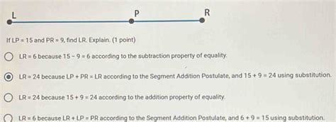 Solved L P R If Lp15 And Pr9 Find Lr Explain 1 Point Lr6