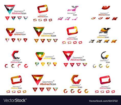 Set Of Various Geometric Icons Rectangles Vector Image
