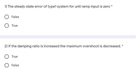 Solved 1 The Steady State Error Of Type1 System For Unit Chegg Com