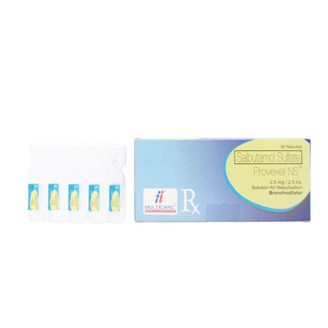 Provexel Ns Salbutamol Sulfate 2 5mg 2 5ml Solution For Nebulization