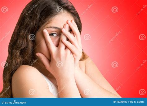 Shy Girl Stock Image Image Of Portrait Woman Embarrassed