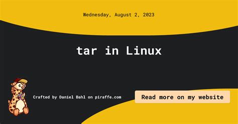 Tar In Linux • Daniel Bahl