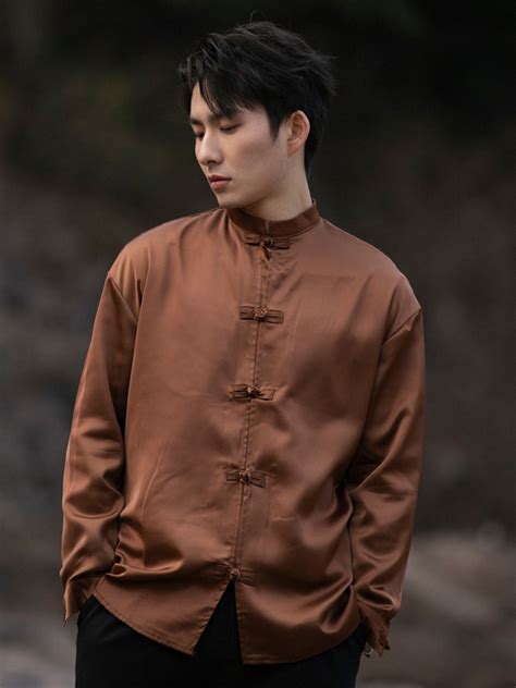 Exquisite Chinese Style Long Sleeved Shirt For Modern Men Fashion Hanfu
