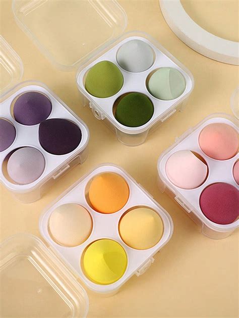 Makeup Egg Cushion Powder A Non Latex 4 Packs Makeup Egg 4 Compartment