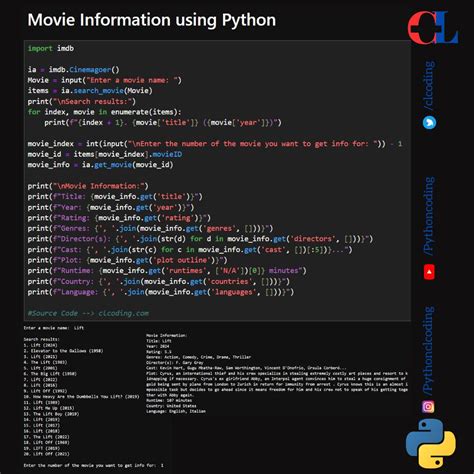 Python Coding On Linkedin Movie Information Using Python Lnkd