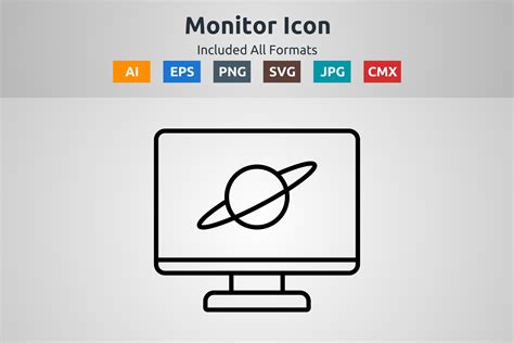 Monitor Vector Outline Icon Graphic By Abidehtisham Creative Fabrica