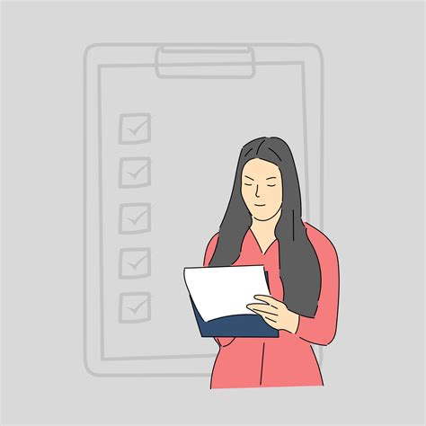 Woman Writing In Notebook Doing Checking List Large To Do List Template Near Her To Do List