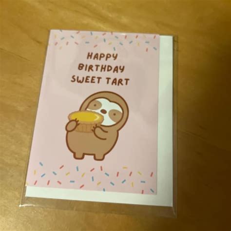 Cute Happy Birthday Soju Sloth Kawaii Birthday Card For Korean Soju