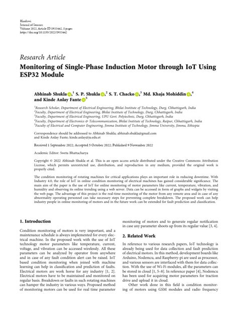 Monitoring Of Single Phase Induction Motor Through Pdf Analog To Digital Converter Sensor