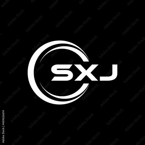 SXJ Letter Logo Design With Black Background In Illustrator Vector Logo Modern Alphabet Font