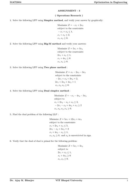 assignment 3 pdf computational science linear programming