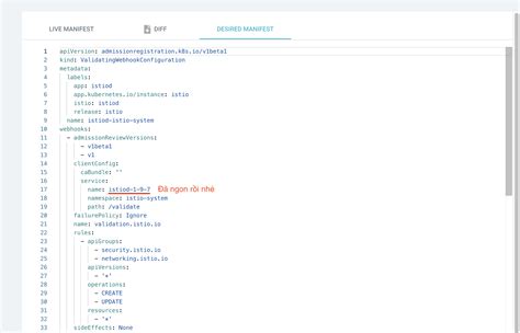 Istio Fix lỗi validationController khi sử dụng istio operator revision cài đặt istio