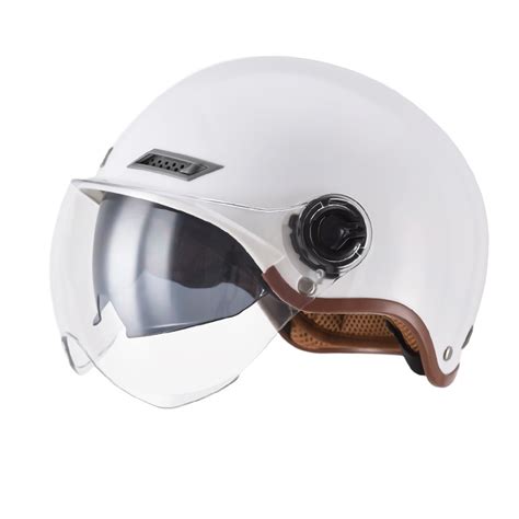 หมวกกันน็อค แบบครึ่งใบ พร้อมที่บังแดดเลนส์ด้านใน สไตล์วินเทจ แฟชั่นคลาสสิก สําหรับรถจักรยานยนต์