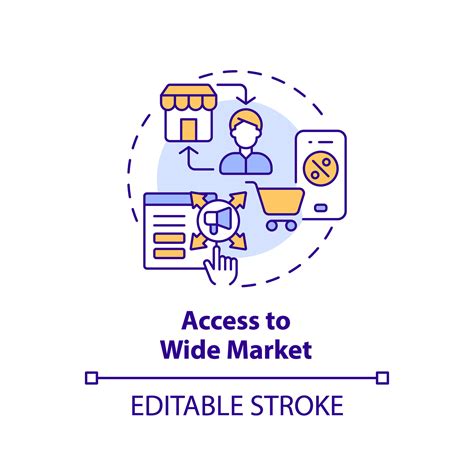 2d Editable Multicolor Icon Access To Wide Market Concept Simple Isolated Vector C2c Thin Line