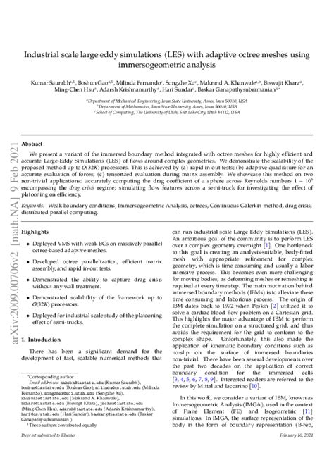 Pdf Industrial Scale Large Eddy Simulations With Adaptive Octree