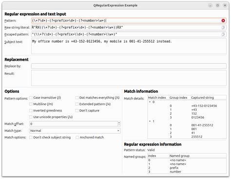 QRegularExpression Example Qt Widgets Qt 6 9 0