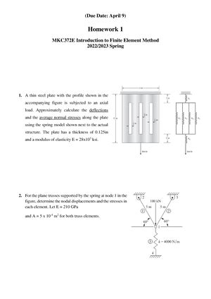 Homework Soln Homework Nonlinear Finite Element Method Solutions To Exercises
