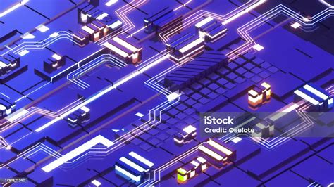추상적 인 미래 공상 과학 구조 배경 나노 기술 구조 나노 기술 처리 칩 구조 3d 렌더링 산업에 대한 스톡 사진 및 기타