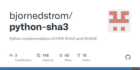 Github Bjornedstrompython Sha3 Python Implementation Of Fips Sha3 And Shake