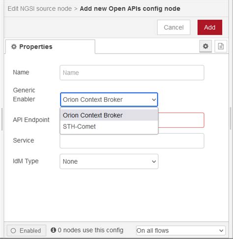 NGSI Open APIs Node Red Contrib Letsfiware NGSI
