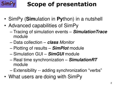 PPT Advanced Systems Simulation Capabilities In SimPy PowerPoint Presentation ID