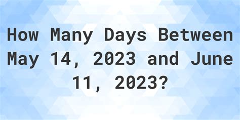 Days Between May And June Calculatio