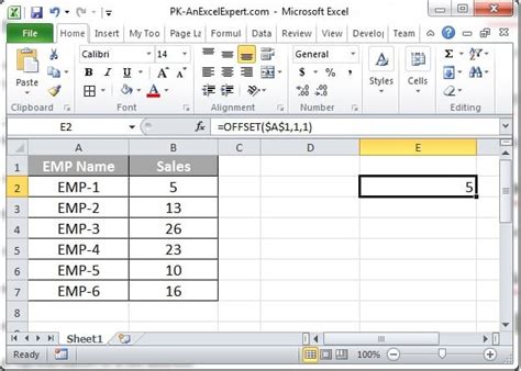 Offset Formula Pk An Excel Expert