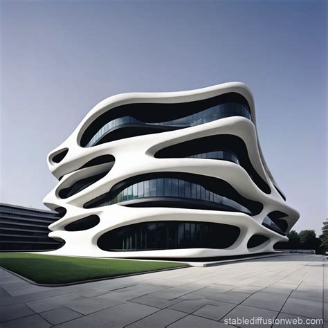 Zaha Hadid Modern Building Design Stable Diffusion Online