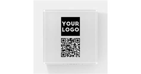 Editable Qr Code And Your Business Logo Or Image Paperweight Zazzle