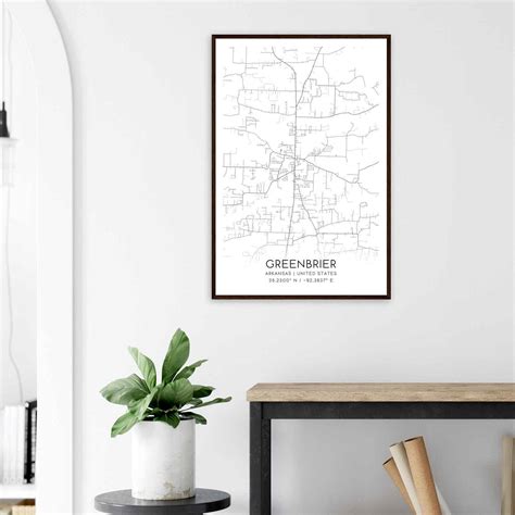Greenbrier Arkansas Map Poster Modern Home Decor Wall Art Print