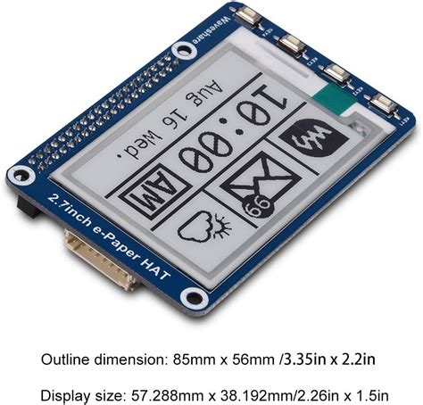 2 7inch E Ink Display HAT 264176 E Ink Module Balck White Display Board For Raspberry Pi 2B 3B