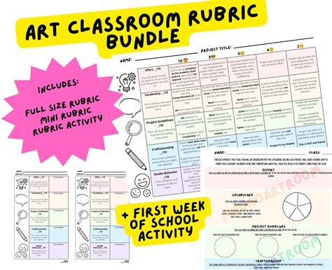 Art Classroom Rubric Bundle Rubric Mini Rubric And Rubric Etsy