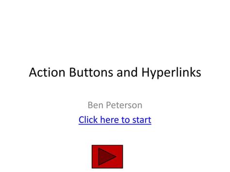 Action Buttons And Hyperlinks Ppt