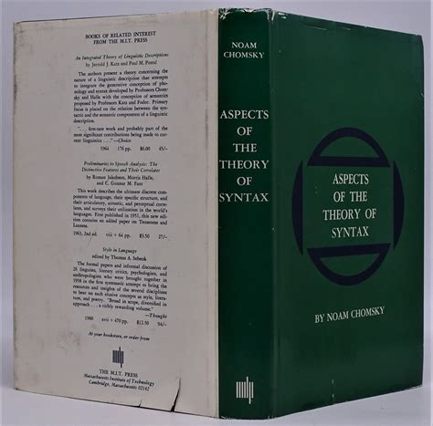 Aspects Of The Theory Of Syntax By Chomsky Noam Fine Cloth 1965