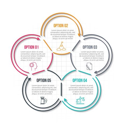 Premium Vector Linear Cycle Element For Infographic Business Template For Diagram With 5