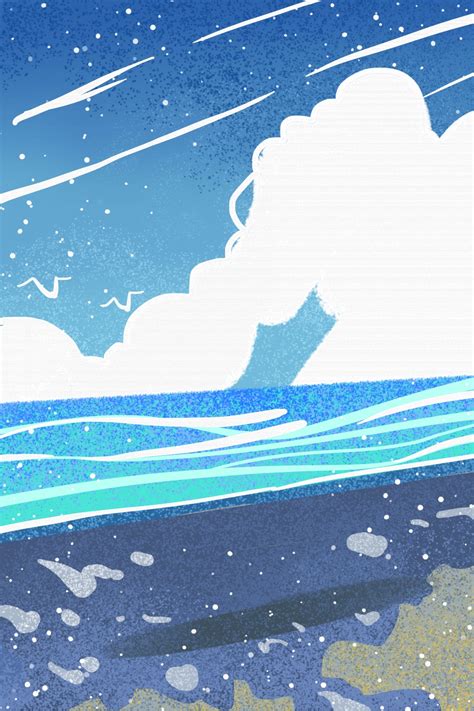 바다 만화 패턴 만화 일러스트 아름다운 바다 배경 배경 화면 및 일러스트 무료 다운로드 Pngtree