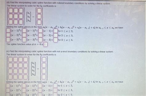 solved for the data d find the interpolating cubic spline