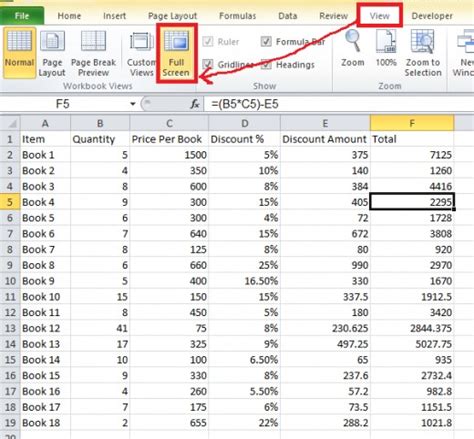 Enable Full Screen In Excel For Easy Presentation Present Your Spreadsheet In Full Screen