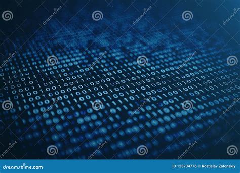 3d Illustration Binary Code On Blue Background Bytes Of Binary Code Concept Technology
