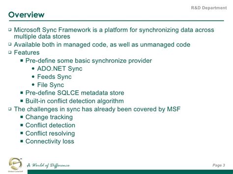Overview Microsoft Sync Framework Is