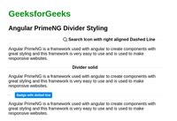 Angular PrimeNG Divider Styling GeeksforGeeks