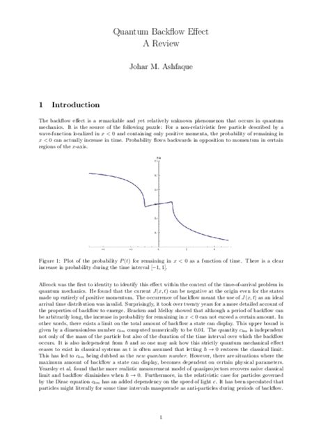 Pdf Quantum Backflow Effect A Review Dr J M Ashfaque Minstp