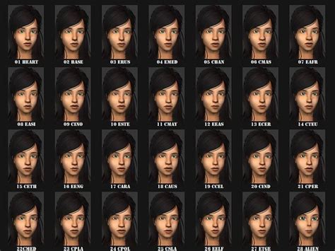More Default Faces Face Template Face Sims