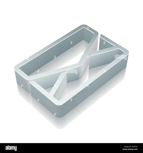 Business Icon 3d Metallic Email With Reflection Vector Illustration Stock Vector Image And Art