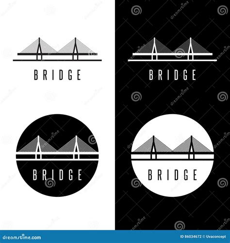 Abstract Bridge Construction Set Vector Design Stock Vector Illustration Of Column Icon 86034672