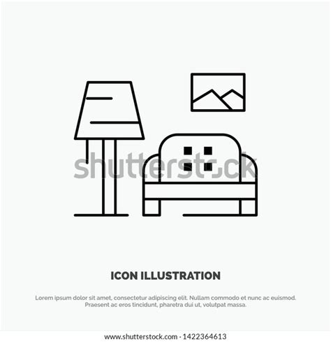 Lump Room Sofa Gallery Vector Line Stock Vector Royalty Free 1422364613 Shutterstock