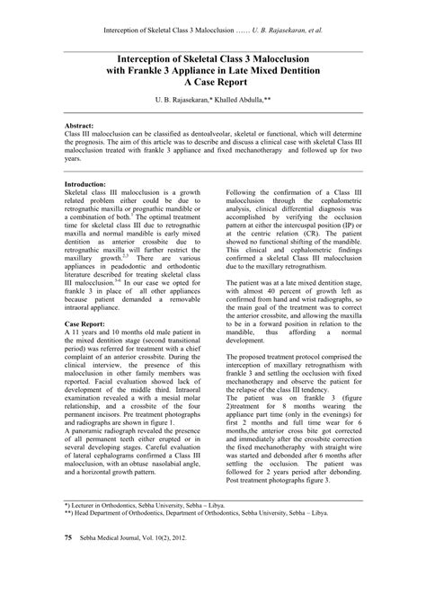 Interception Of Skeletal Class 3 Malocclusion With Frankle 3 Appliance
