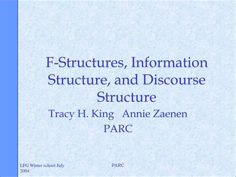 Ppt F Structures Information Structure And Discourse Structure Powerpoint Presentation Id