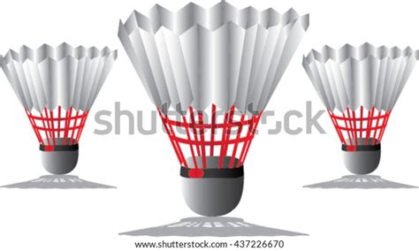 Suttlecocks Badminton On White Background Stock Vector Royalty Free