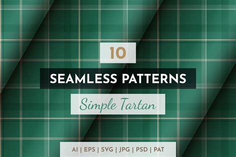 10 Seamless Simple Tartan Patterns Design Cuts